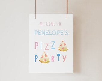 Pizza Party Sign Printable Pizzeria Birthday Party Sign Italian Party ...