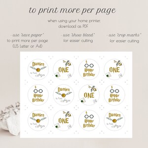 EDITABLE Wizard Birthday Cupcake Toppers Any Age, Magic School Cake ...