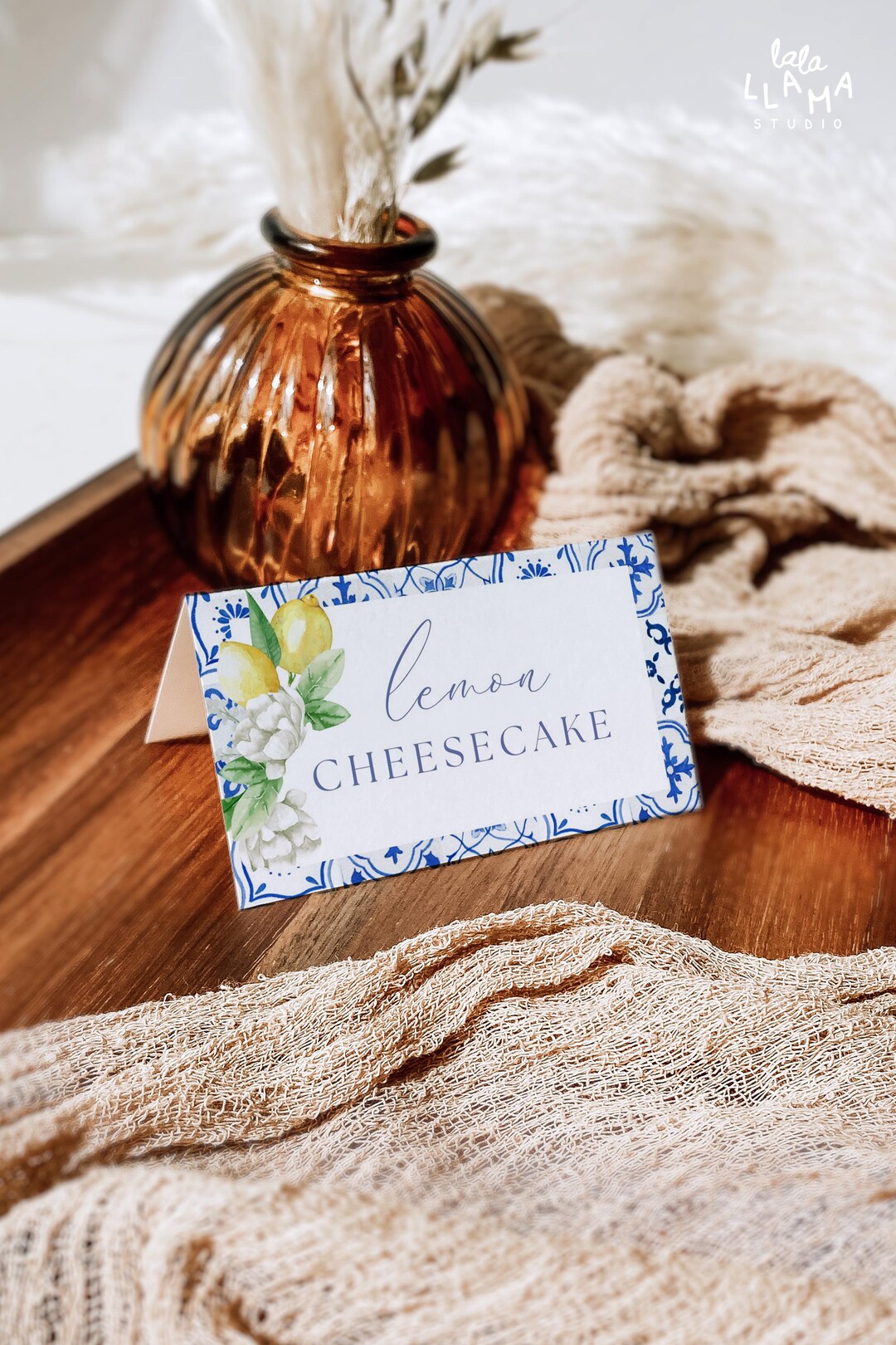 Italian Food Label Editable, Blue Tiles Lemon Buffet, Main Squeeze ...