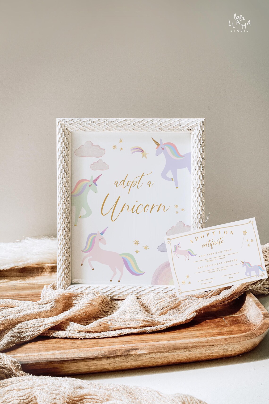 Adopt A Unicorn Set Template: Magical Rainbow Certificate and Sign ...