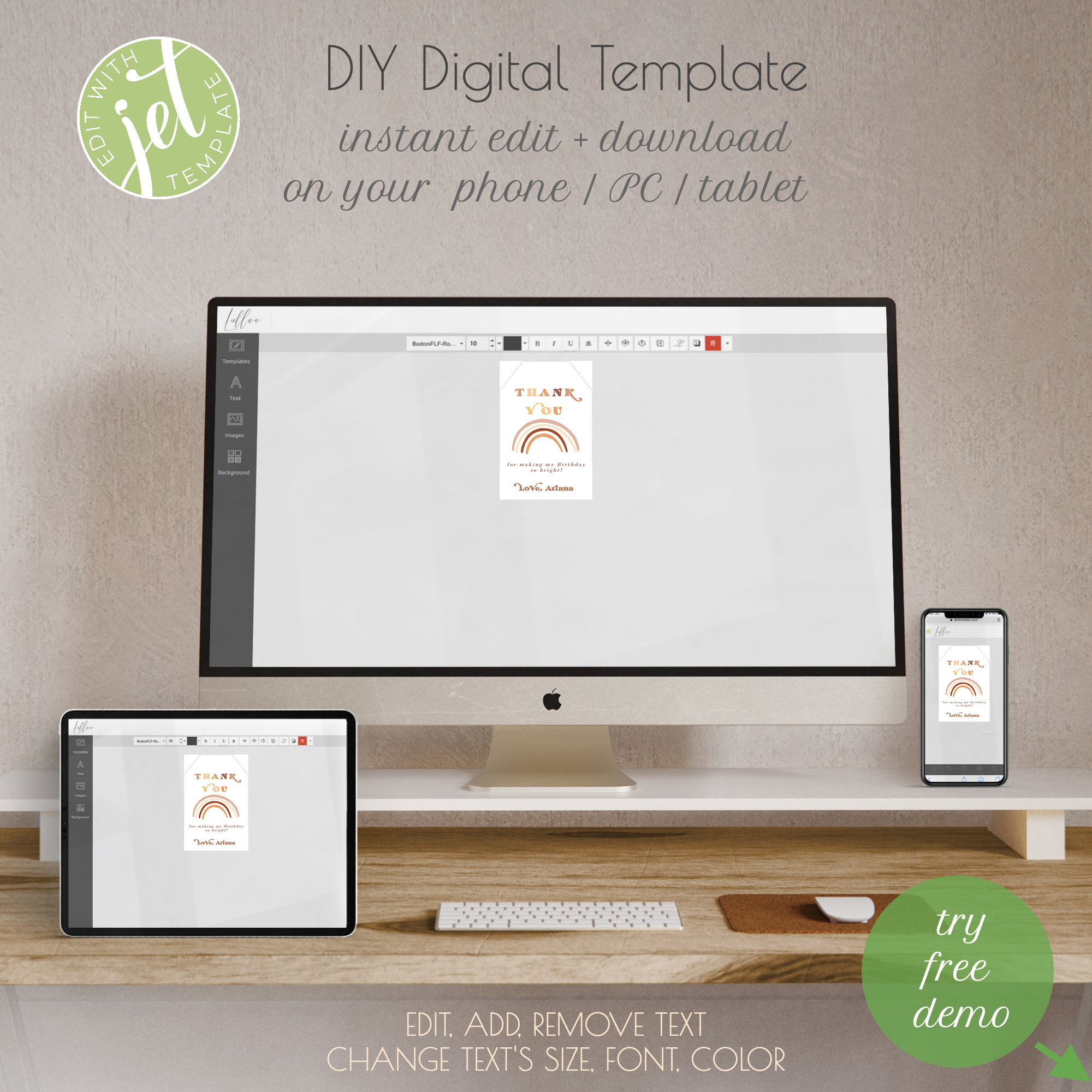 Boho Rainbow Birthday Favor Tags Simple Rainbow Gift Labels - Etsy