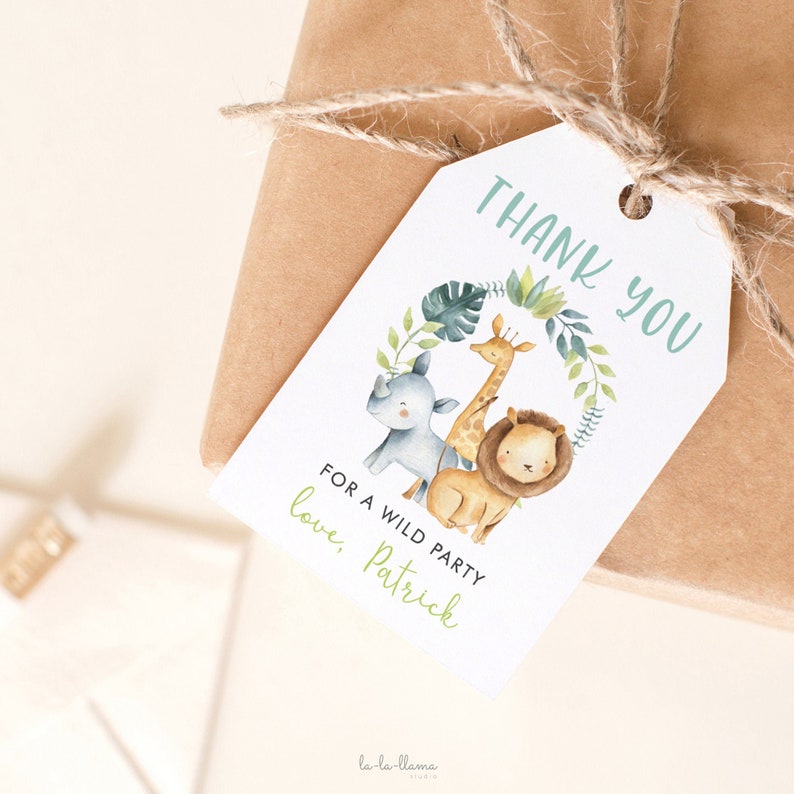 Safari Birthday Favor Tags Printable Jungle Animals Party | Etsy Canada