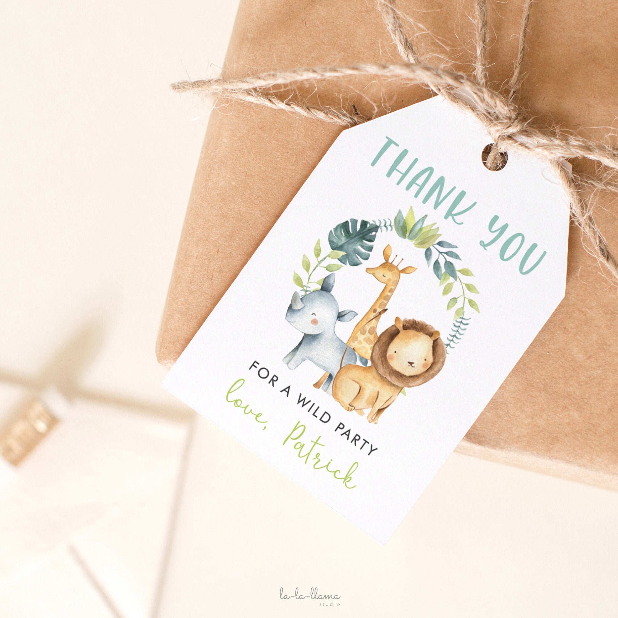 Safari Birthday Favor Tags Printable Jungle Animals Party | Etsy