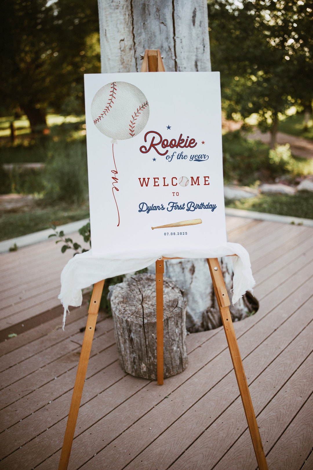 Editable Baseball Birthday Welcome Sign, Baseball Party Poster, Rookie ...