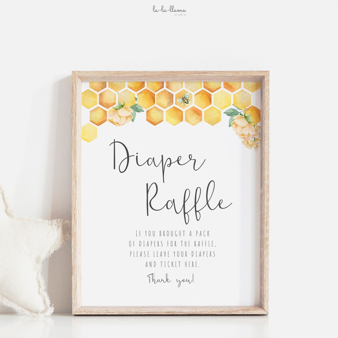 Bee Diaper Raffle Sign Printable Honeycomb Diaper Raffle - Etsy