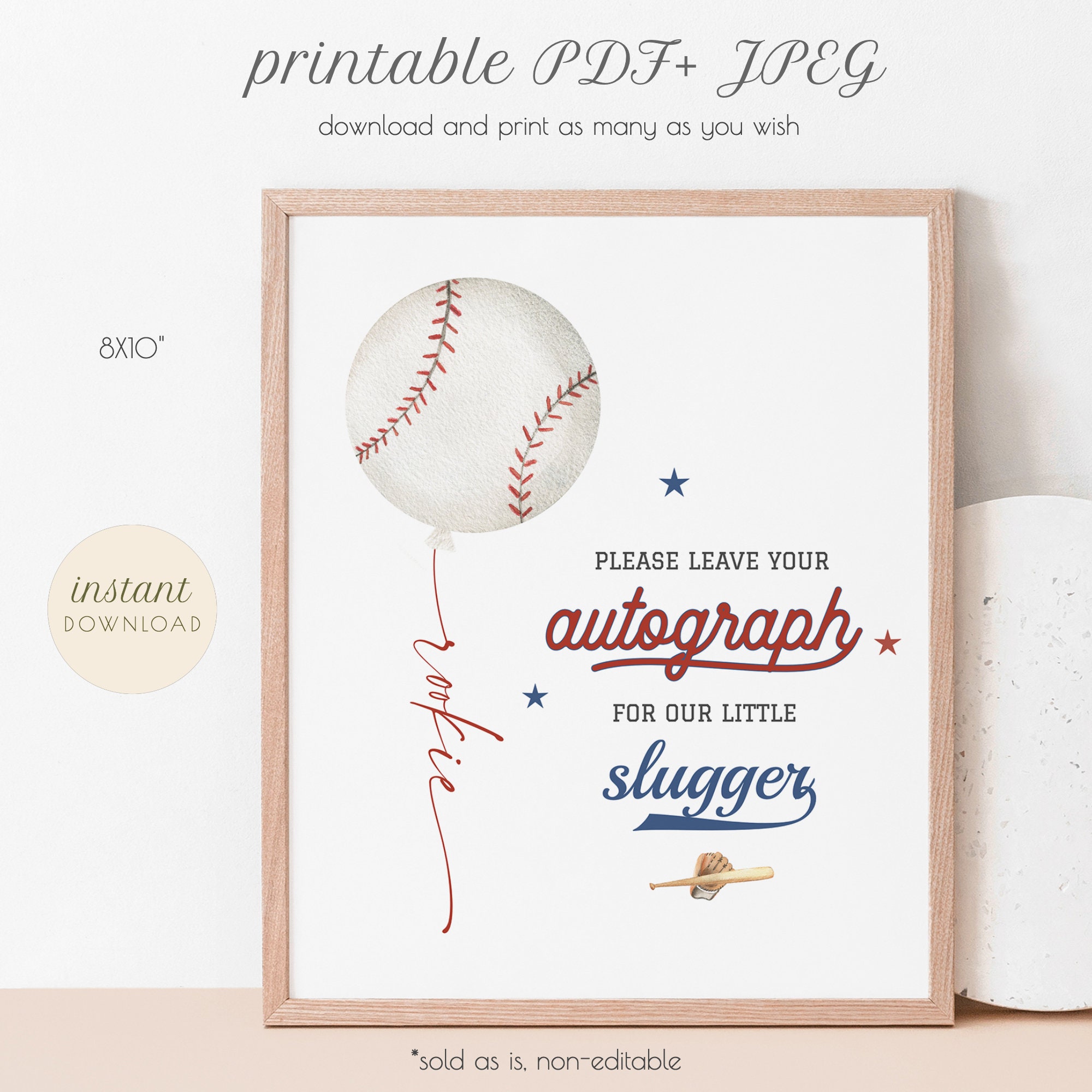 Baseball Autograph Sign Printable, Rookie of the Year Guest Book ...