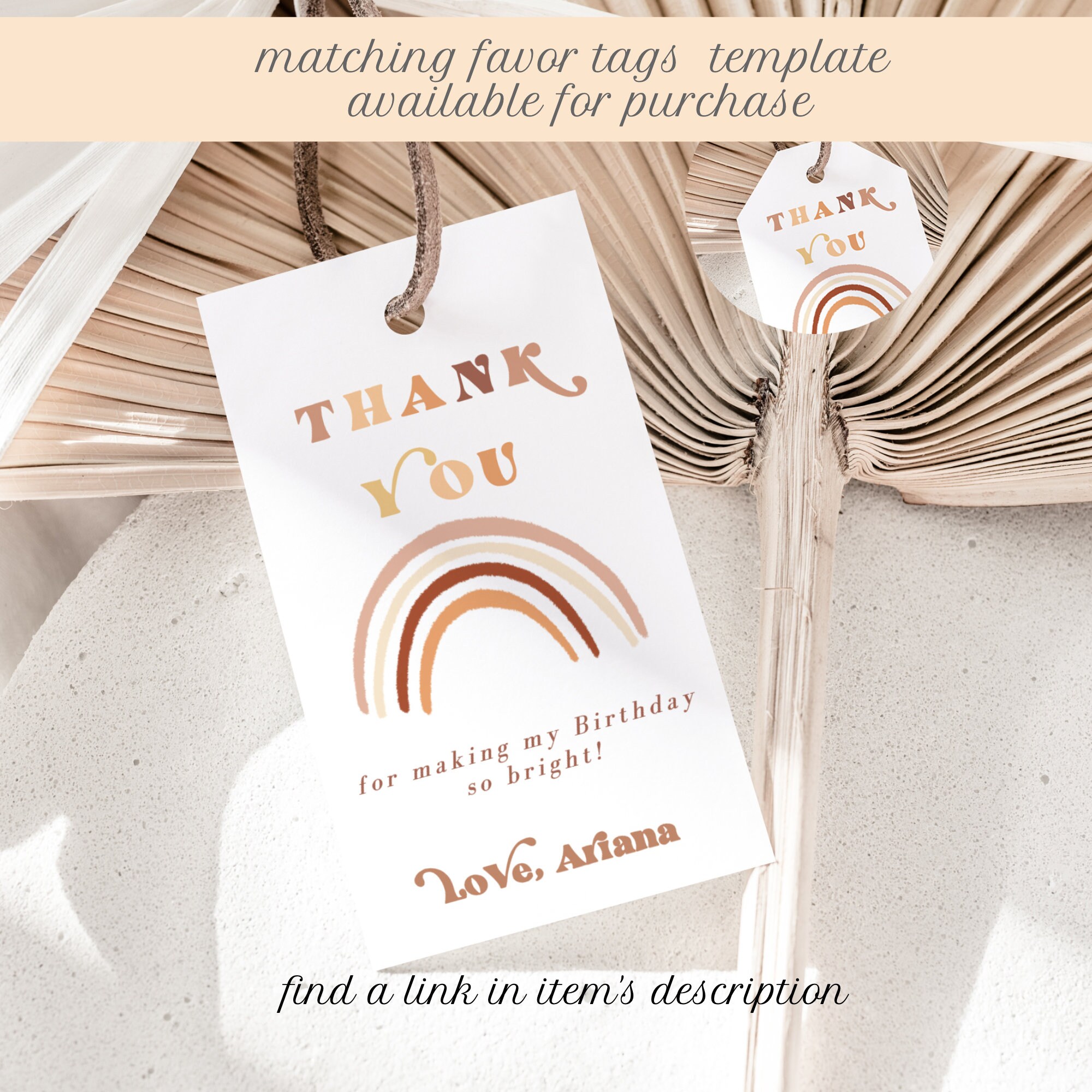 EDITABLE Boho Rainbow Birthday Cupcake Toppers Muted Rainbow - Etsy UK