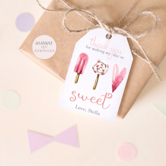 Sweet Shop Birthday Favor Tags Printable Template Candy Party | Etsy