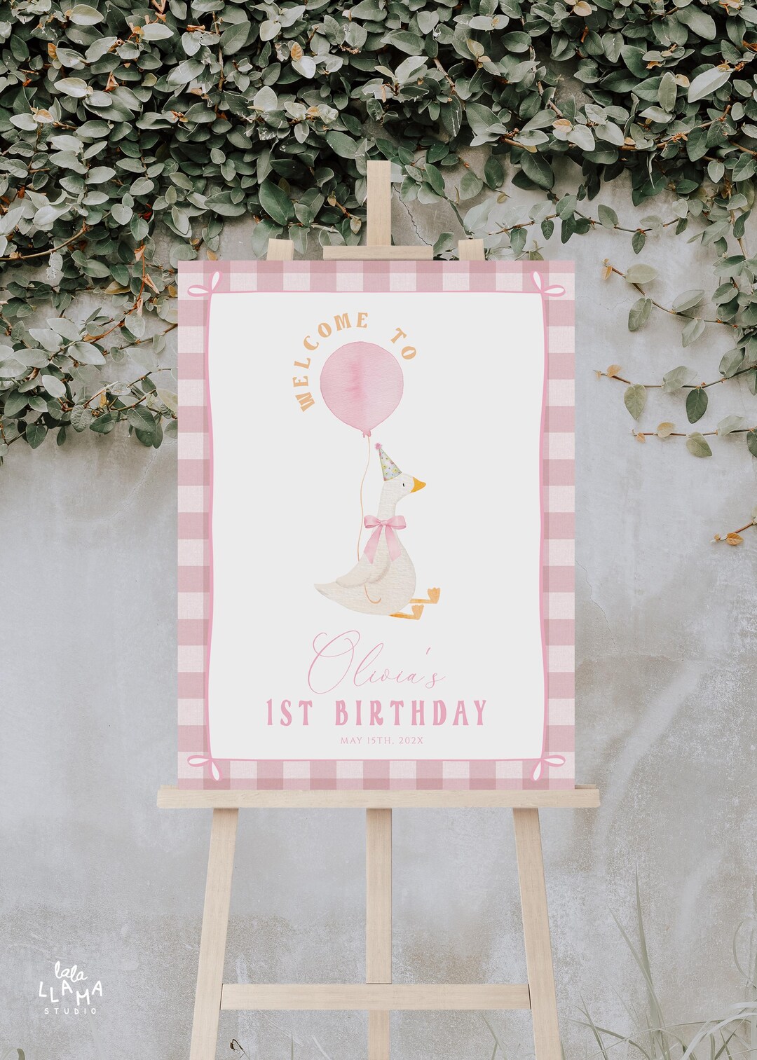 One Silly Goose Birthdaywelcome Sign Editable, Goose First Birthday ...