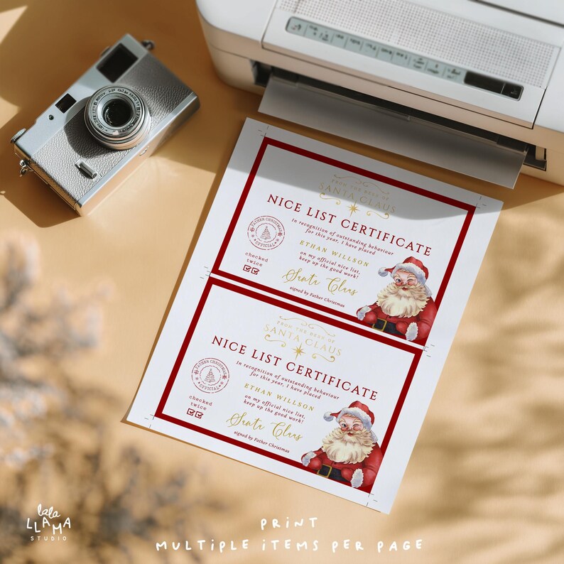 Santa Nice List Certificate: Classic Father Christmas (editable ...
