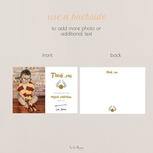 Wizard Thank You Card With Photo Template, Magic School Thank You Card ...