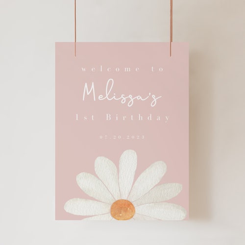 Editable Daisy Birthday Welcome Sign Daisy Party Reception - Etsy