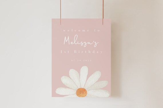 Editable Daisy Birthday Welcome Sign Daisy Party Reception - Etsy