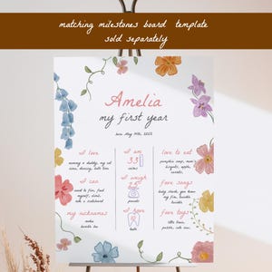 Whimsy Wildflower Time Capsule Template, Spring Floral 1st Birthday ...