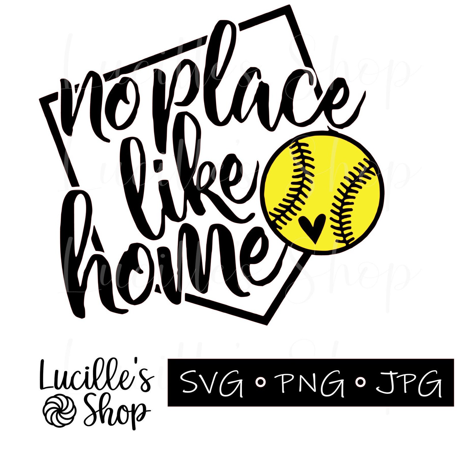 No Place Like Home ( Softball ) Digital Download - Etsy