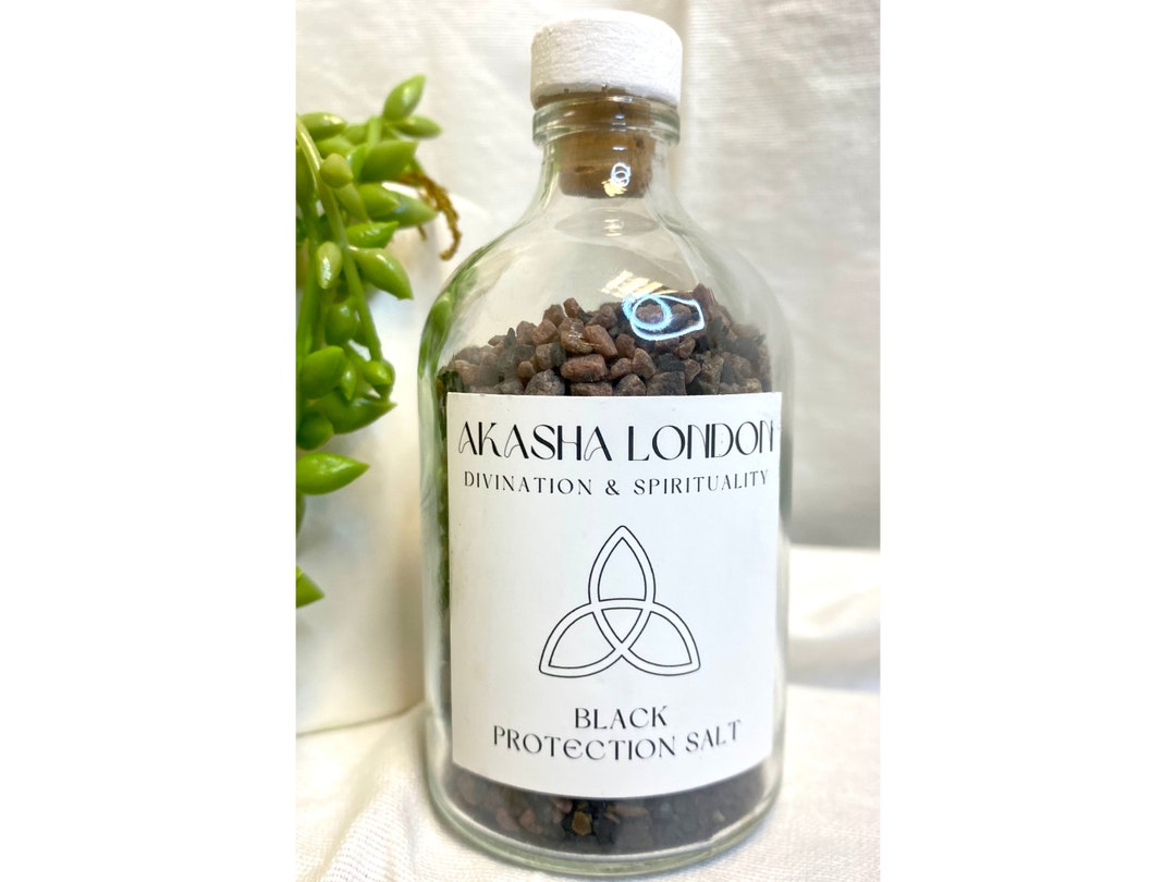 Black Protection Salt for Spells & Rituals Potion Bottle With Cork ...