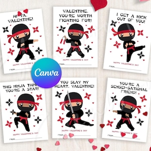 EDITABLE Ninja Valentine's Day Cards, Classroom Valentine's Day Cards ...