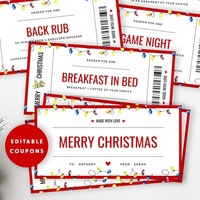 Editable Christmas Coupon Template Printable, Custom Holiday Coupons ...