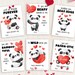 Printable Panda Valentine's Day Cards, Classroom Valentine's Day Cards ...