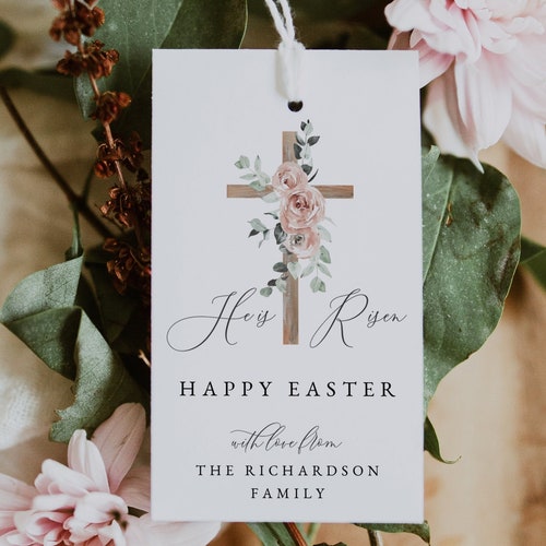 He is Risen Easter Favor Tag Church Easter Tag Easter Gift | Etsy