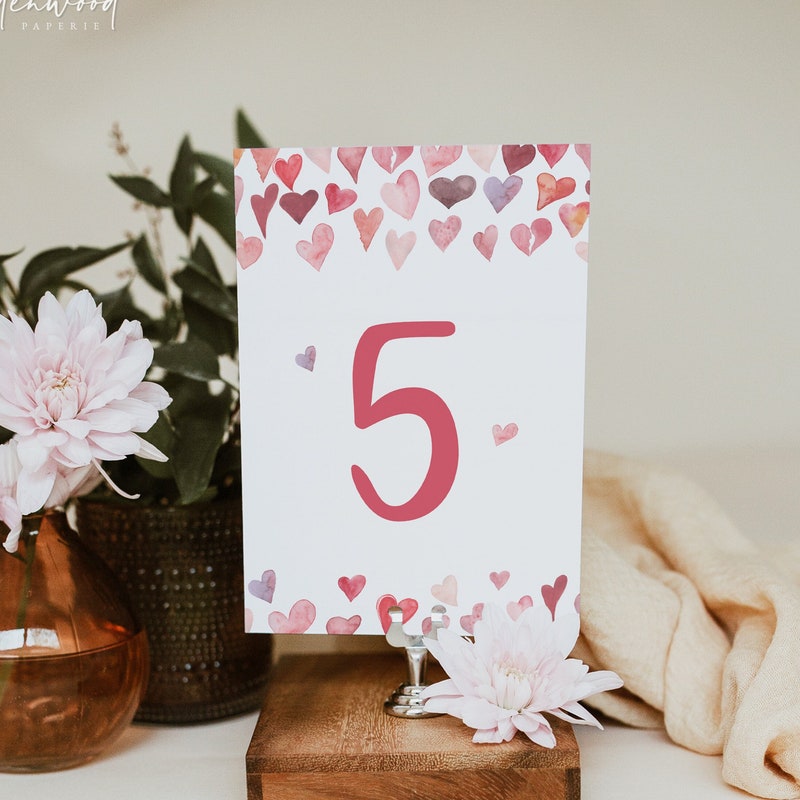 Heart Table Numbers - Etsy