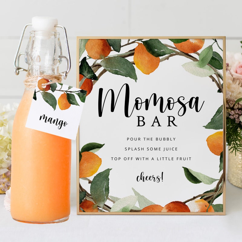 Mimosa Bar Tags - Etsy