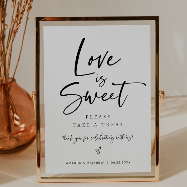 Love is Sweet Sign Set Wedding Sign for Candy Table, Dessert Table ...