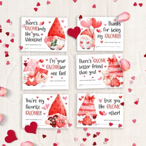 Printable Gnome Valentine's Day Cards, Classroom Valentine's Day Cards ...