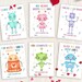 Printable Robot Valentine's Day Cards, Classroom Valentine's Day Cards ...