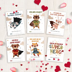 Printable Superhero Valentine's Day Cards, Classroom Valentine's Day ...
