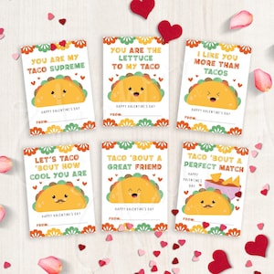Printable Taco Valentine's Day Cards, Classroom Valentine's Day Cards ...