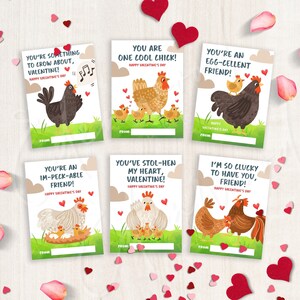 EDITABLE Chicken Valentine's Day Cards, Classroom Valentine's Day Cards ...