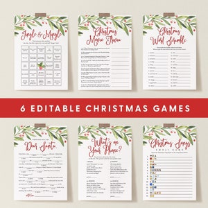 Printable Christmas Games, Holiday Party Game Templates, Family ...
