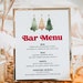 Christmas Bar Menu, Holiday Party Bar Sign, Christmas Drinks Sign ...
