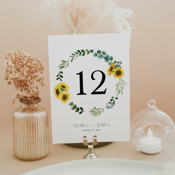 Sunflower Table Numbers - Etsy