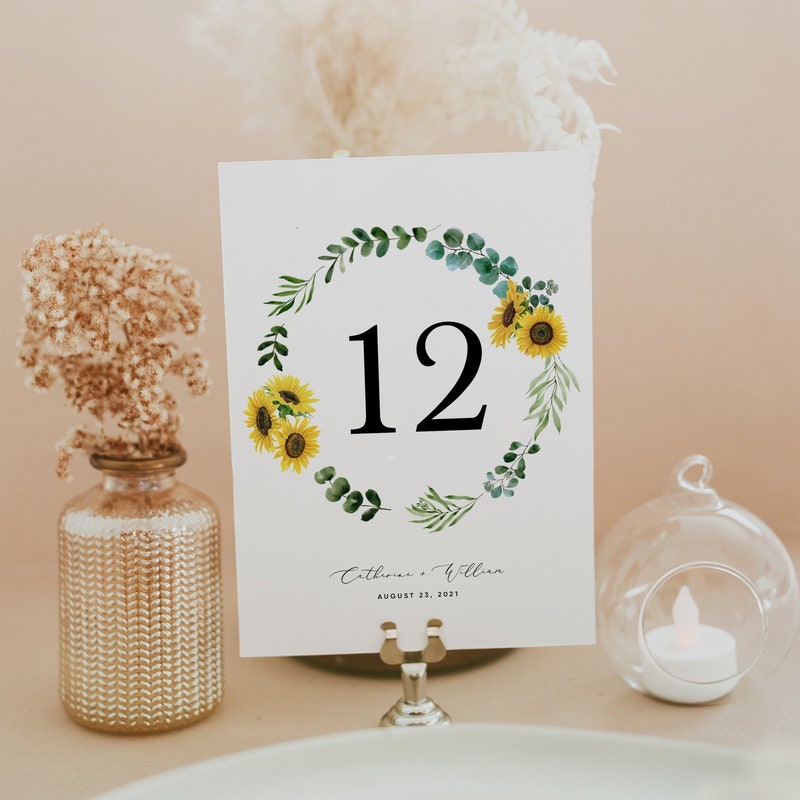 Sunflower Table Numbers - Etsy