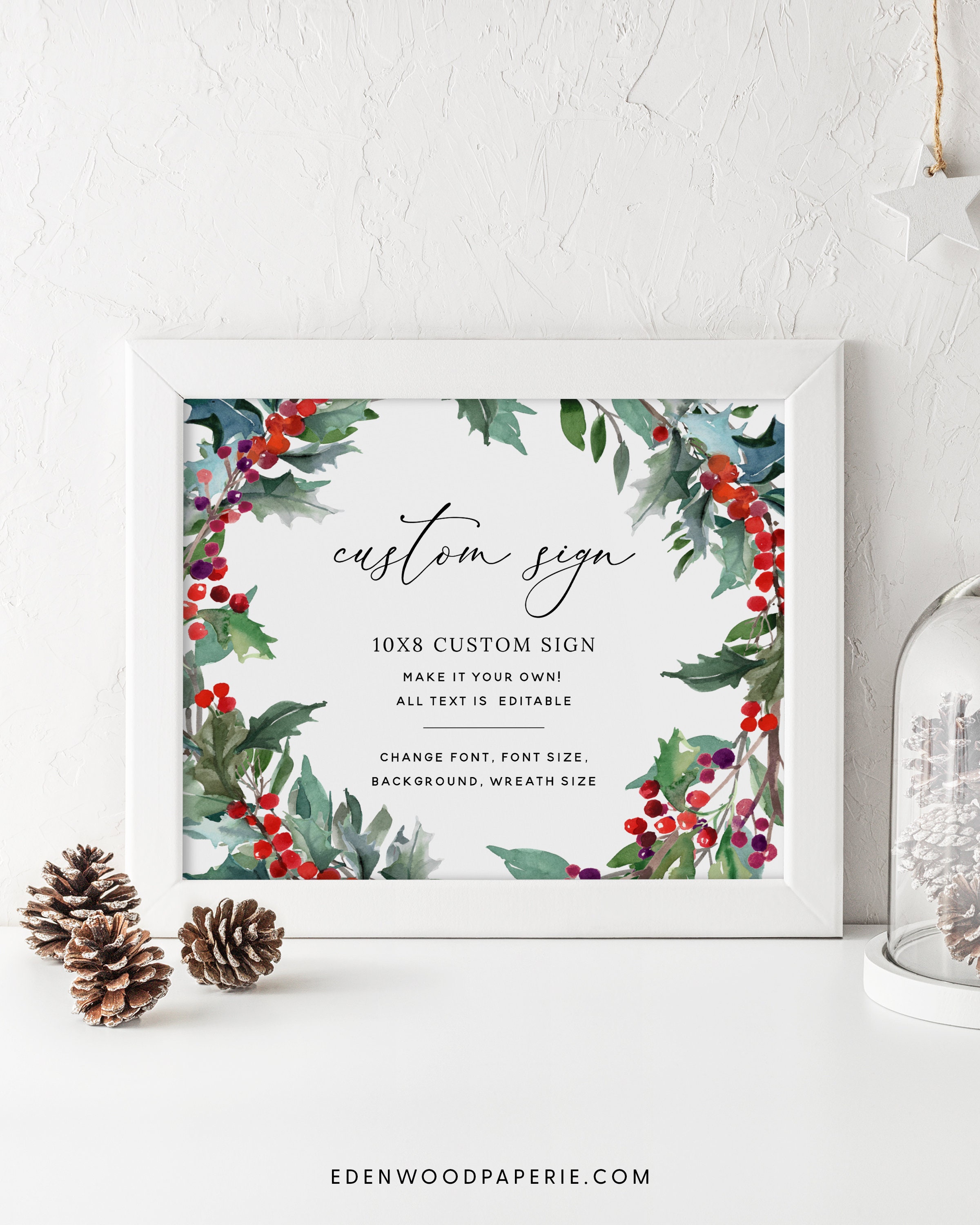 Printable Christmas Sign 8x10 Custom Sign Editable Custom | Etsy