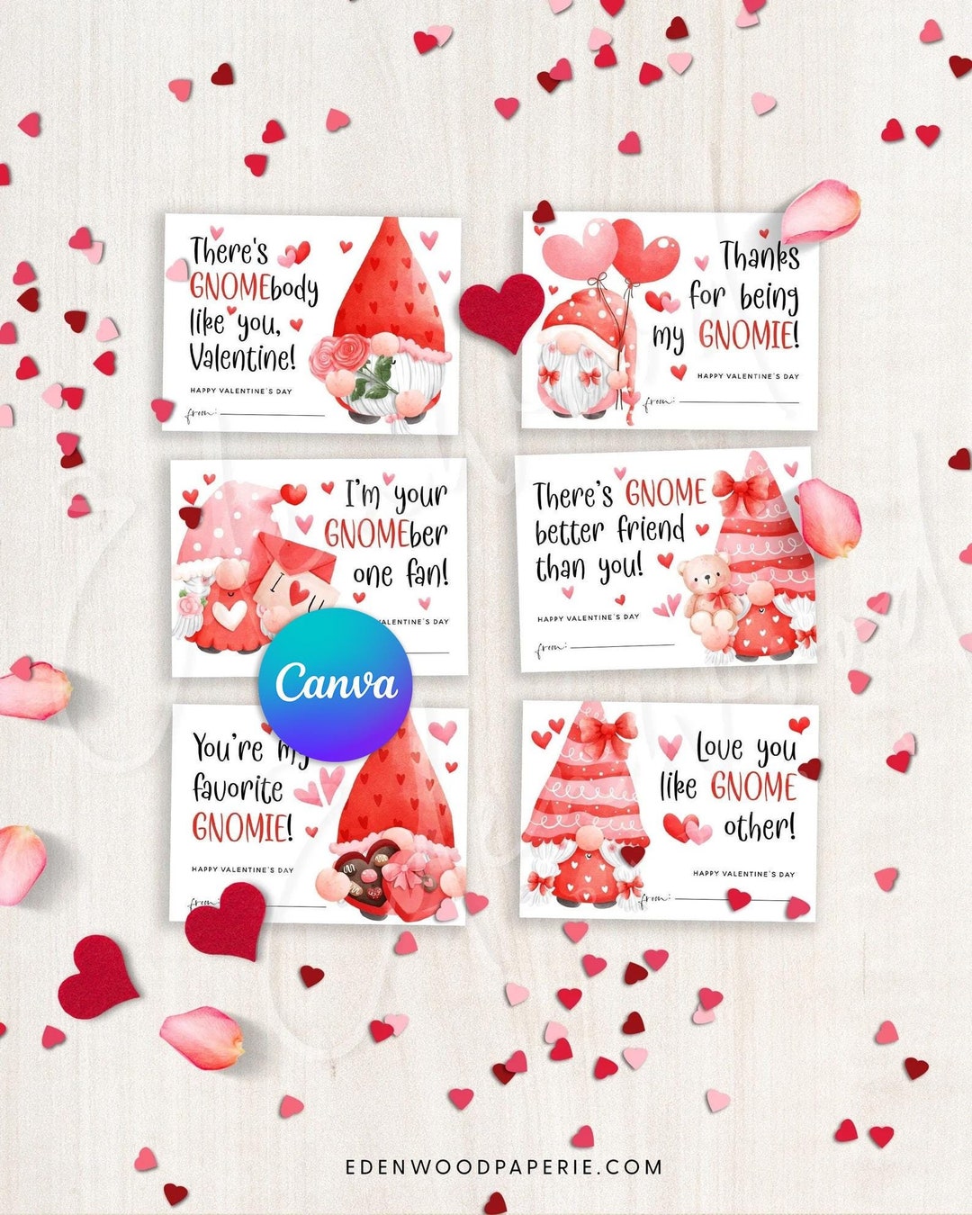 EDITABLE Gnome Valentine's Day Cards, Classroom Valentine's Day Cards ...