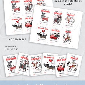 Printable Dog Valentine's Day Cards, Classroom Valentine's Day Cards ...