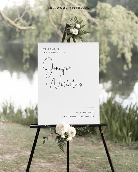 Wedding Welcome Sign Template 18x24 & 24x36 | Etsy