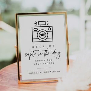 Graduation Hashtag Photo Sign, Printable Graduation Photo Guestbook ...