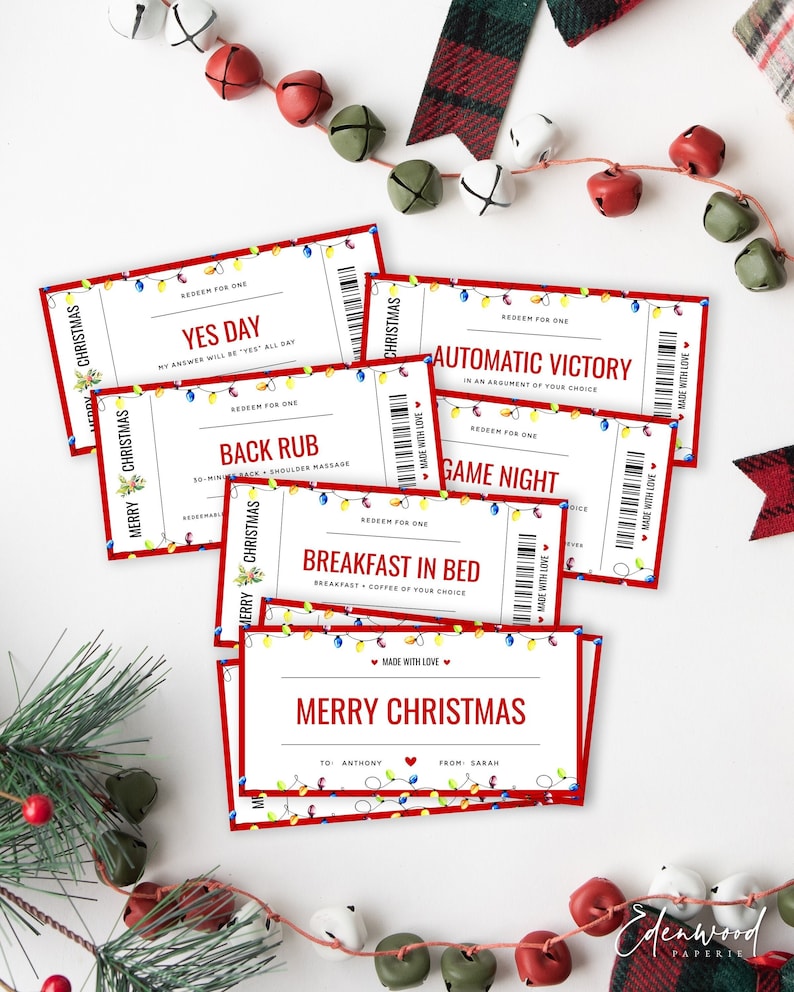 Printable Christmas Coupon Book Editable Christmas Coupons - Etsy