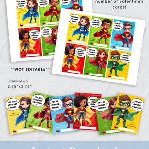 Printable Superhero Valentine's Day Cards, Classroom Valentine's Day ...