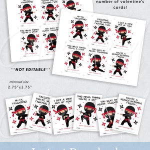 Printable Ninja Valentine's Day Cards, Classroom Valentine's Day Cards ...