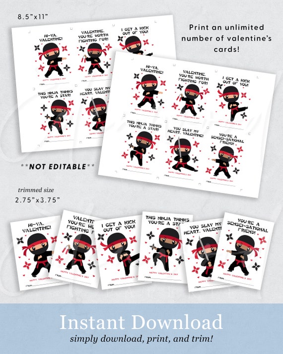 Ninjago Valentines Cards Printable