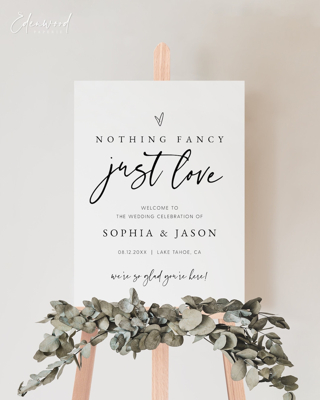 Happily Ever After Party Welcome Sign, Nothing Fancy Just Love Welcome ...