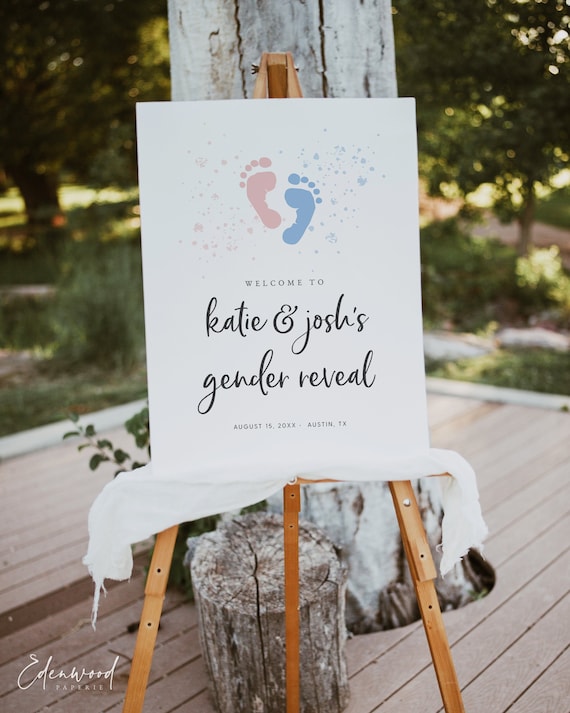 Gender Reveal Party Welcome Sign Gender Reveal Shower Welcome | Etsy