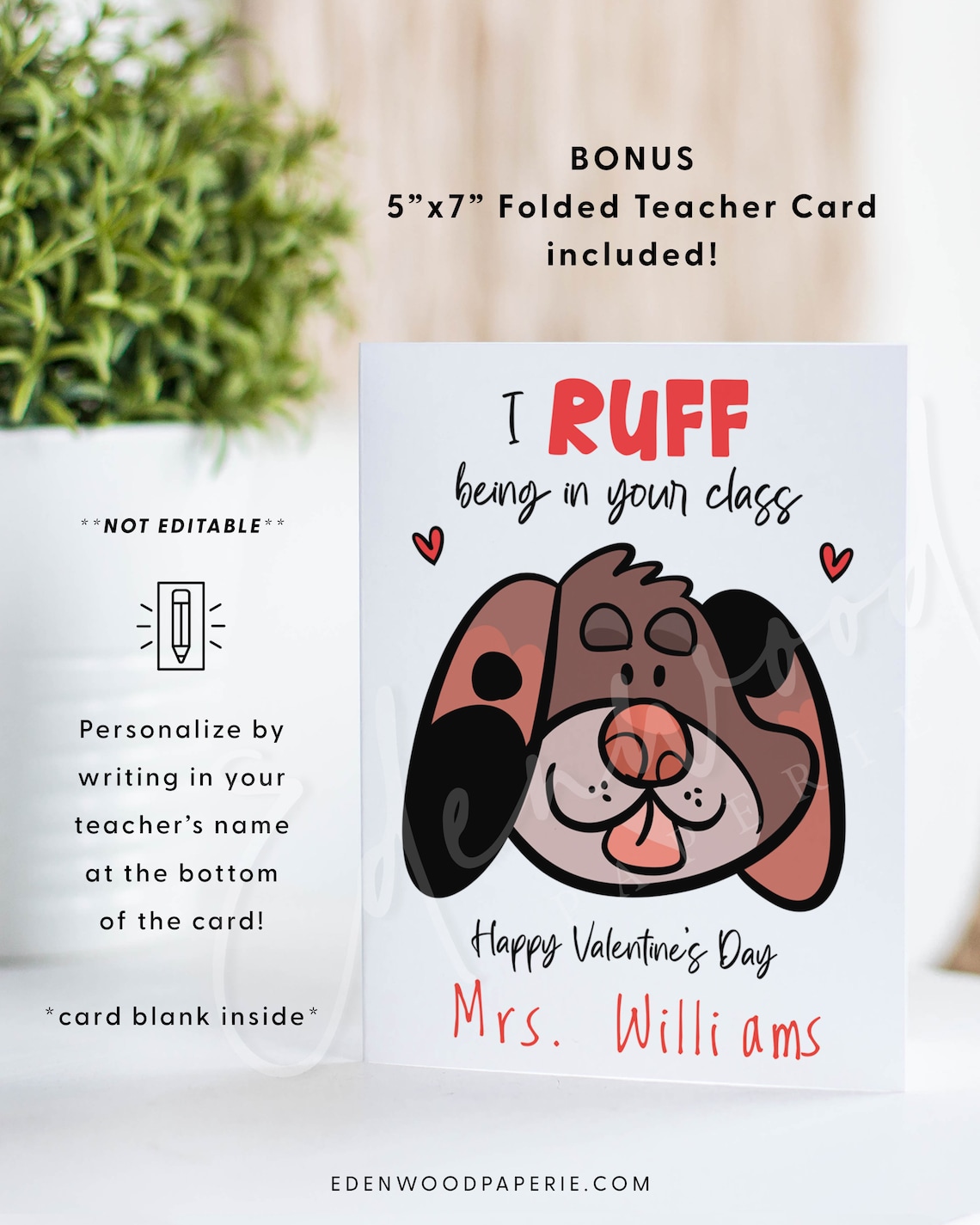 Printable Kids Dog Valentine's Day Cards, Classroom Valentine's Day ...