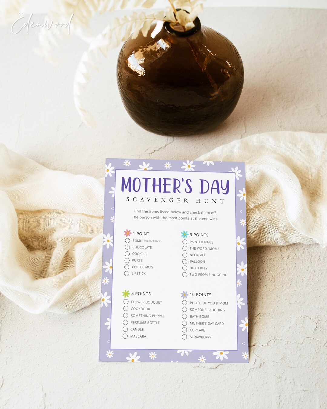 Mother's Day Scavenger Hunt Game, Printable Mother's Day Activities ...