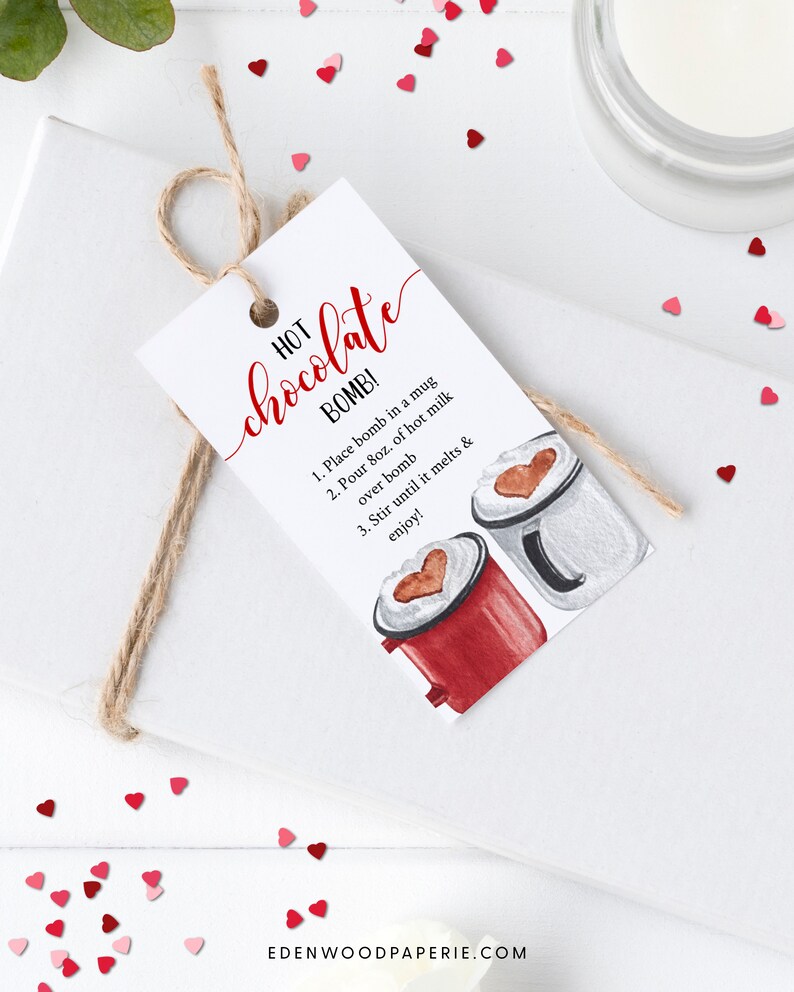 Valentine's Day Hot Chocolate Bomb Tag Printable Hot | Etsy